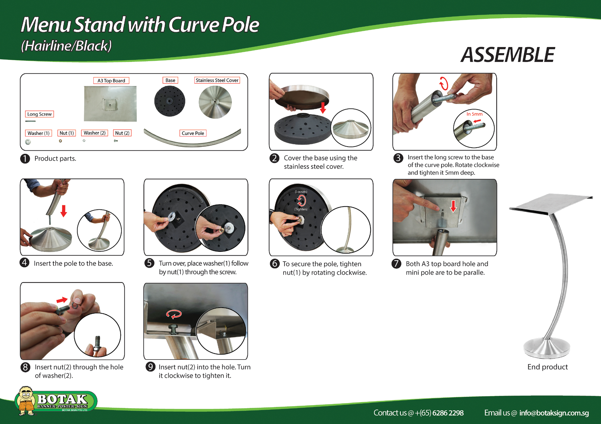 Menu Stand (Curve) | Botak Sign Pte Ltd
